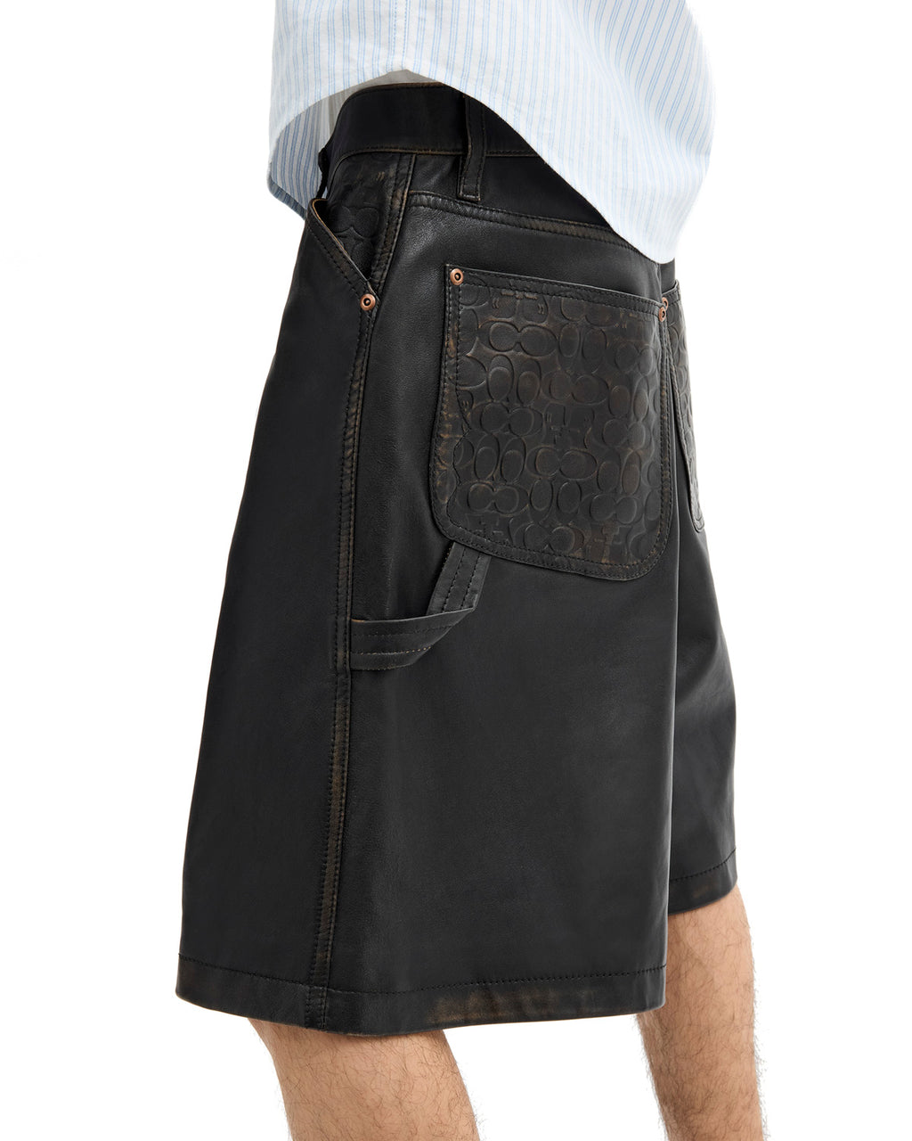 Brain Dead x Coach Leather Shorts - Black